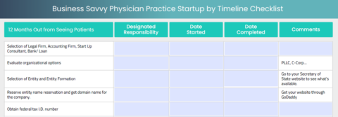 Startup Checklist – Business Savvy Physician